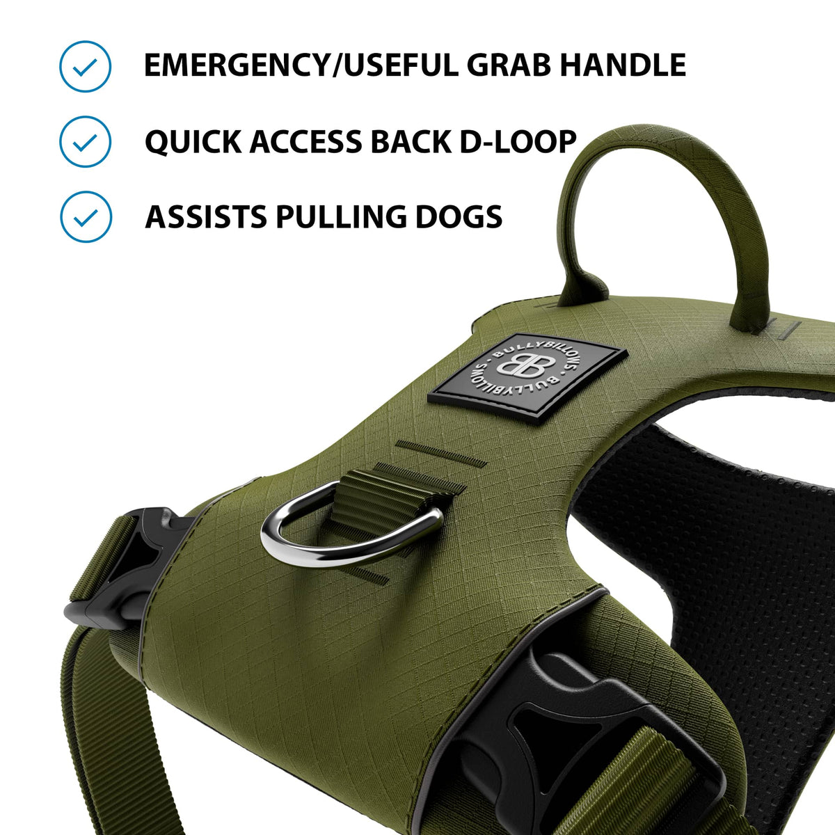 Air Harness | Anti-Pull & With Handle - Olive Green – BullyBillows