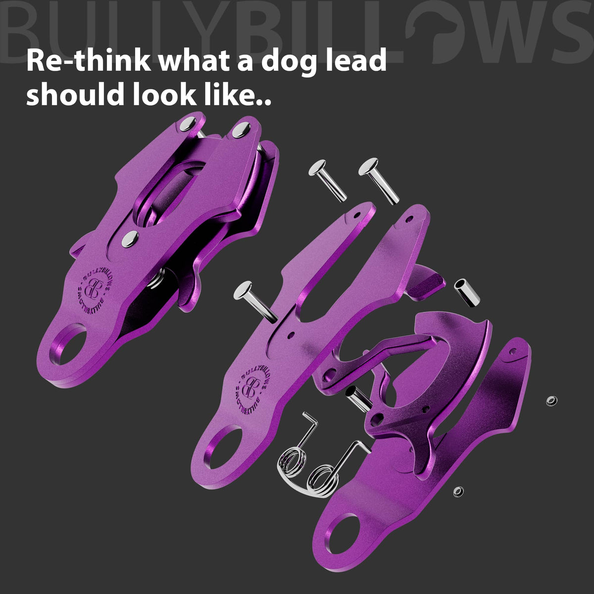 1.4m Lighter Swivel Combat Lead | Anti-Tangle & Secure Clip - Purple x ...