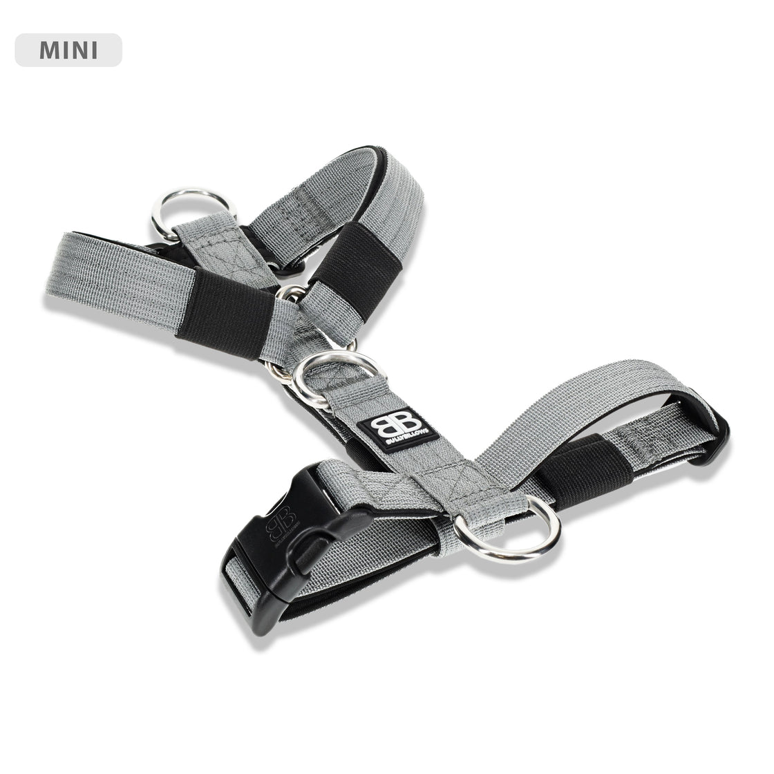 Mini TRI-Harness® | No Pull & Adjustable - Metal Grey v2.0 — BullyBillows
