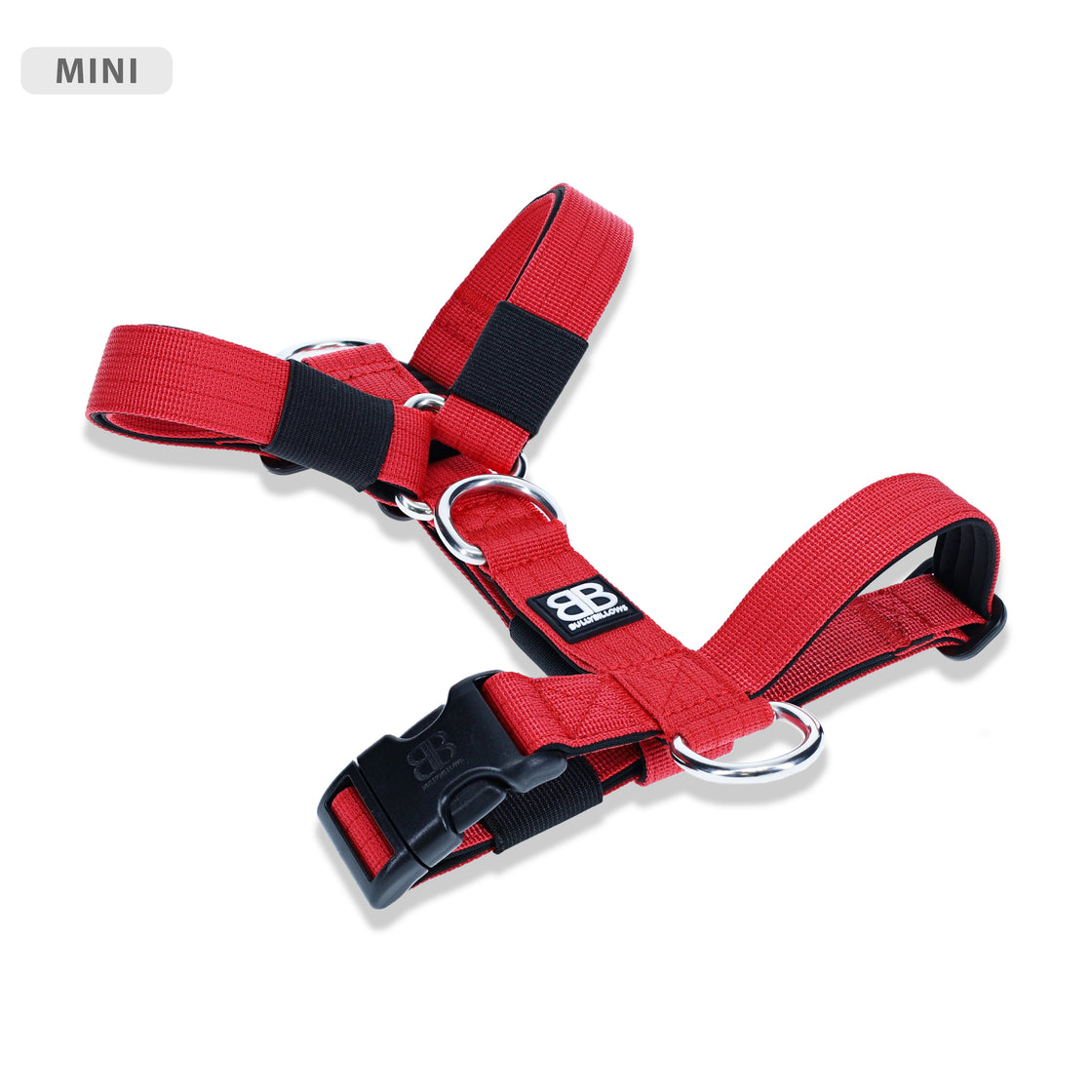 Mini TRI-Harness® | No Pull & Adjustable - Red v2.0 — BullyBillows